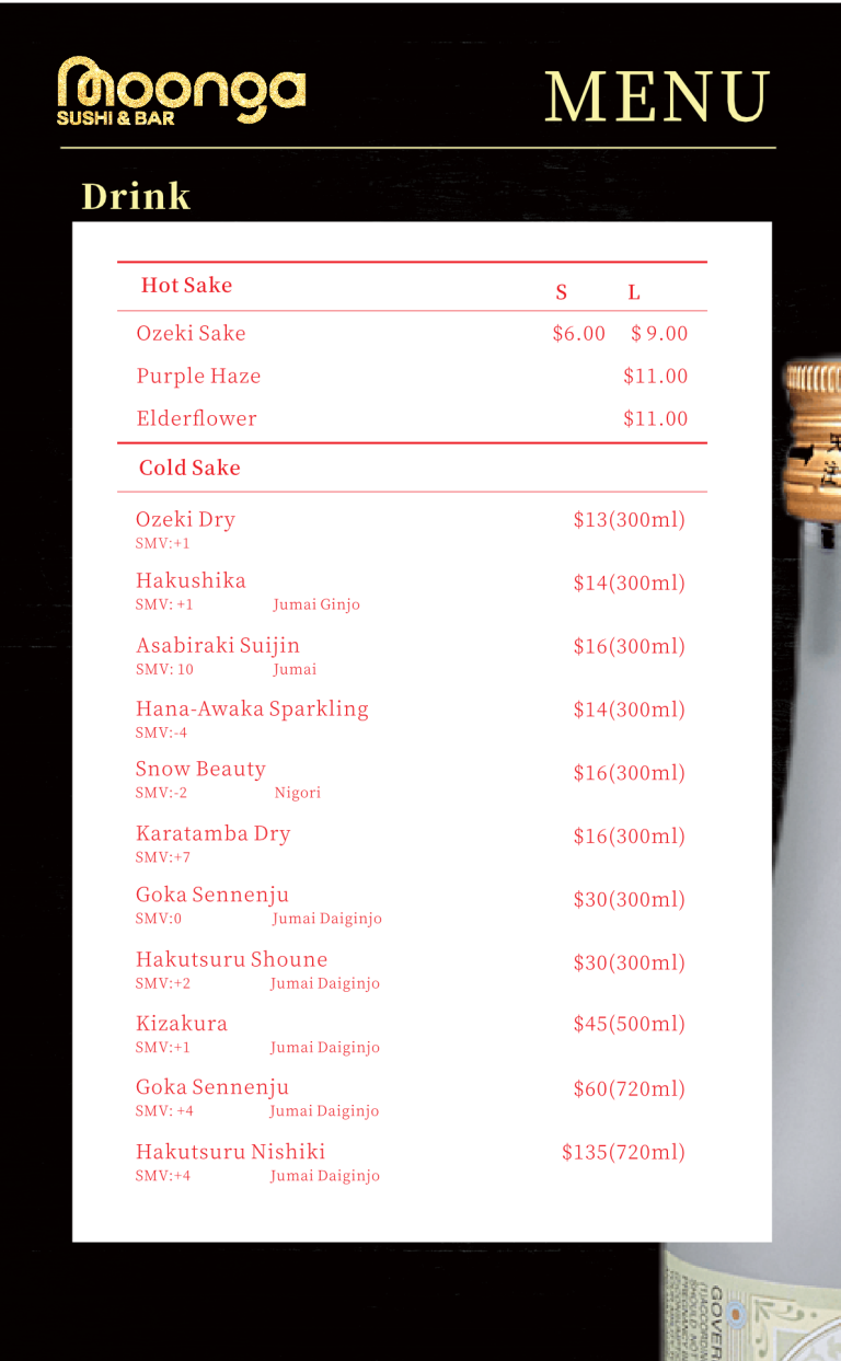 Menu - Moonga Sushi & Bar