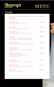 Menu - Moonga Sushi & Bar
