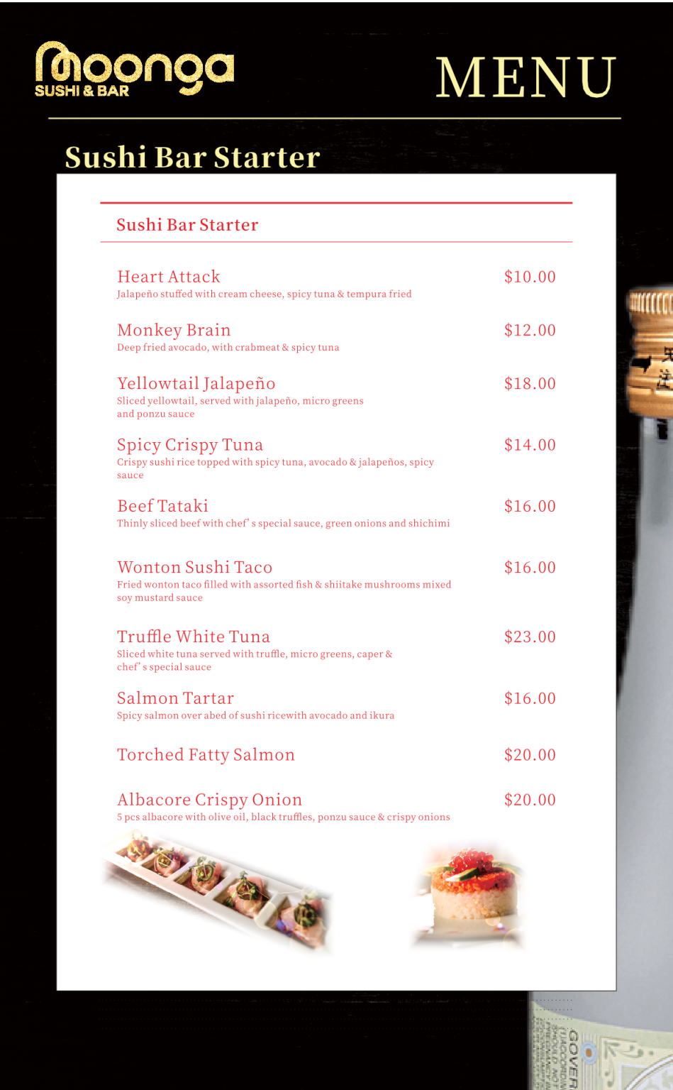 Menu - Moonga Sushi & Bar
