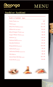 Menu - Moonga Sushi & Bar